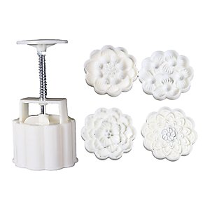 Moon Cake Mold Chinese Mid-Autumn Festival Cookie Stamp Set, Cute Flower Shape Pastry Moulds Mooncake Molds Mooncake Mould Baking Gadget