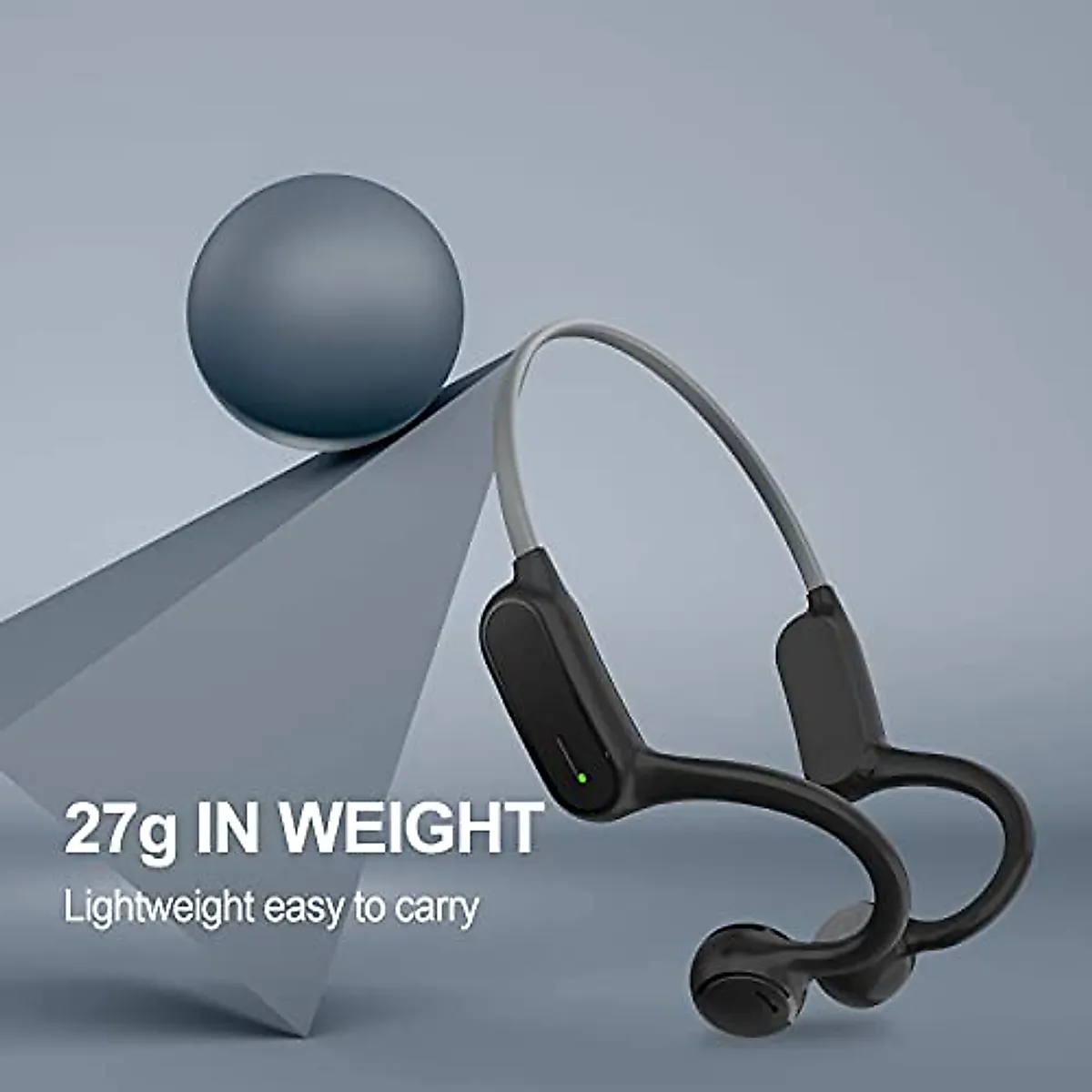 Pinetree Open Ear Headphones, Wireless Bone Conduction Headphones Bluetooth Headphones, Bluetooth 5.0 Headset with Mic for Working Sport Jogging Running Driving Cycling Hiking Indoor and Outdoor, Grey