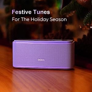 DOSS Bluetooth Speaker, SoundBox Touch Portable Wireless Bluetooth Speaker with 12W HD Sound & Bass, IPX5 Waterproof, 20H Playtime, Touchpad Control, H&sfree, Speaker for Home,Outdoor,Travel Purple