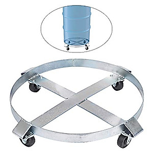 TUFFIOM Heavy Duty Drum Dolly, 1000 lbs. 55 Gallon Barrel Cart, Non-Tipping, Steel, 4 Swivel Casters, Wheeled Hand Truck for Drum Handling Industrial Use (2)