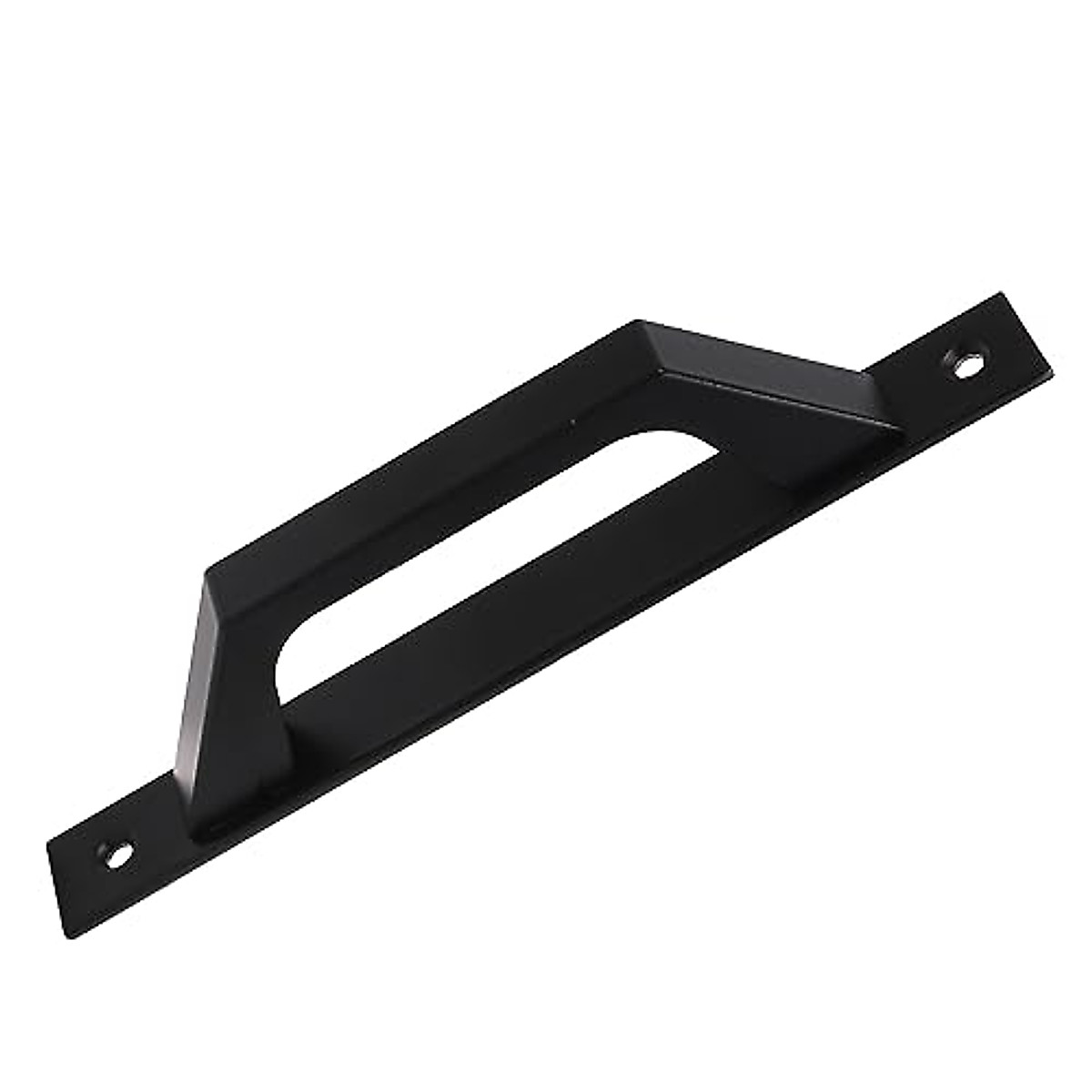 BQLZR Sliding Barn Door Pull Handle 8" for Cabinets Black Aluminum w/Base Pack of 2