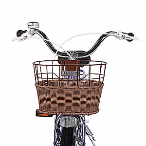 COEWSKE 20 Inch Kids Bike Bicycles Fantasy-Style, Children Toddler Girls Leisure Bicycle with Basket Kickstand Included Fit for 6-10 Years Old Or 49-57 Inch Kids (Purple)