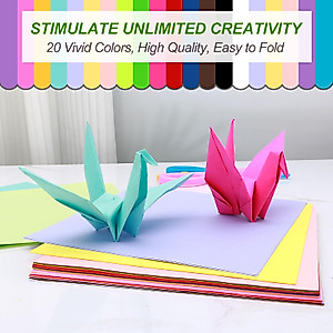 Origami Paper 300 Sheets,20 Colors 6 Inch Square Colored Paper for Crafts,Double Sided Origami Folding Paper for Arts and DIY Projects,15x15cm