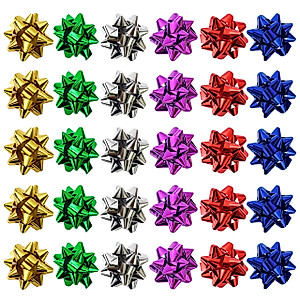 Allgala 24-pc 3" Everyday Gift Wrapping Bows 6-Color Assorted