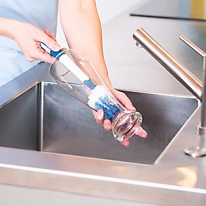 Unger 16” Flexible Glass & Bottle Scrub Brush – Extra-Long Cleaning Brush, Water Bottle Brush, Non-Scratch Cleaning Brush, Scrubbing Brush, Travel Mugs, Pitchers, Vases, Coffee Mugs & Decanters