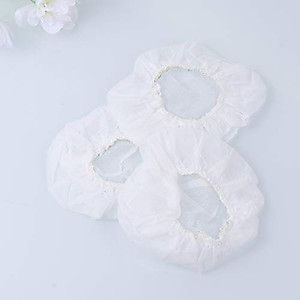 generic Headphone Covers 100pcs Disposable Non- Woven Headset Ear Covers- Stretchable Sanitary Replacement Earpads Covers- White