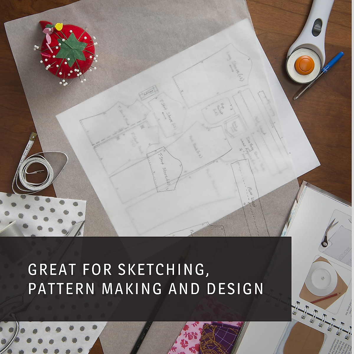 Bienfang Sketching & Tracing Paper Roll, White, 12 Inches x 50 Yards