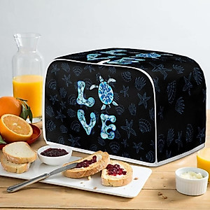 YEXIATODO Love Turtle Toaster 4 Slice Kitchen Small Appliance Cover with Handle Fits for Most Standard Long Slot Toasters Kitchen Aid Cover Home Kitchen Decor