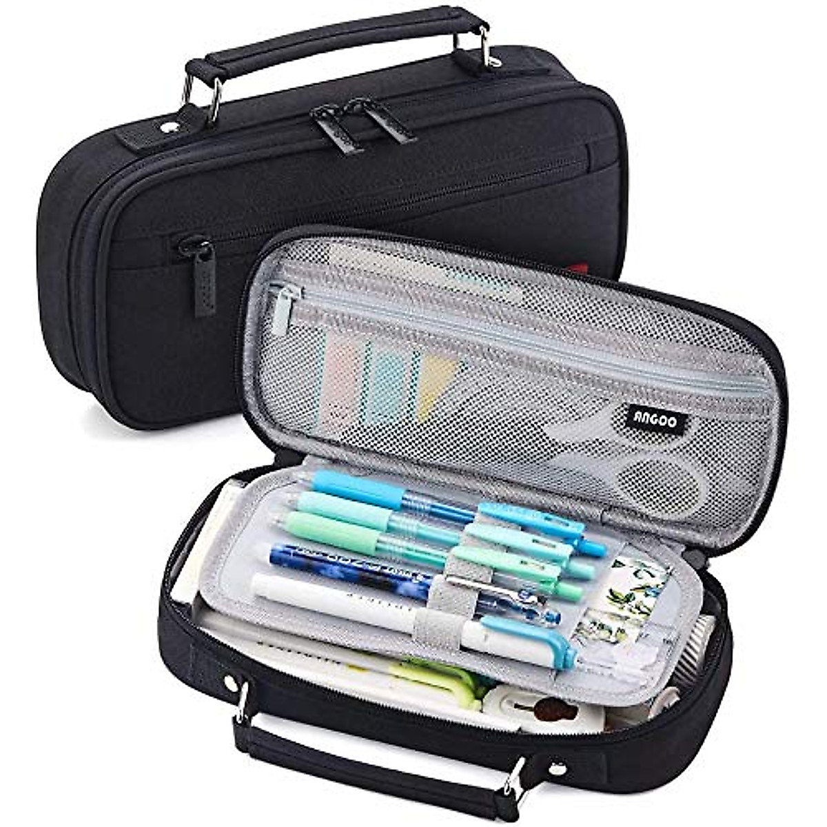 Pen case Pencil case Large capacity Fashionable Pencil case Boys Girls Elementary school students Junior high school students High school students University students For working adults (black)