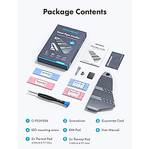 GRAUGEAR PS5 SSD Heatsink Cover, M.2 NVMe PS5 Heatsink, Shuttle Shaped Design, Heat Dissipation with Heat Pipe Cooler and Aluminum Fin for NVMe M2 PCIe 4.0 [G-PS5HS04]