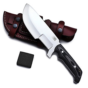 GCS Handmade G10 Handle D2 Tool Steel Bushcraft Tracker Hunting Knife Tracker Knife with leather sheath Full tang blade designed for Hunting & EDC GCS 309s