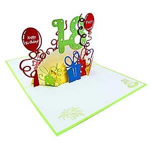 iGifts And Cards Happy 18th Birthday 3D Pop Up Greeting Card - Eighteen, Awesome, Cute, Unique, Special Occasion, Fun, Best Friend, Cool, Congratulations, Super Presents