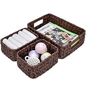 GRANNY SAYS Bundle of 1-Pack Wicker Wastebasket & 3-Pack Wicker Storage Baskets