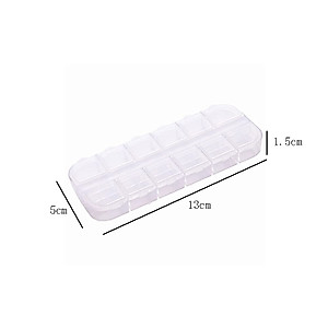 2 Pieces Plastic Jewelry Box Organizer 12 Grid Plastic Storage Box Nail Art Storage Box Jewelry Storage Box Rhinestone Organizer Container Case Plastic Bead Case Storage, Transparent