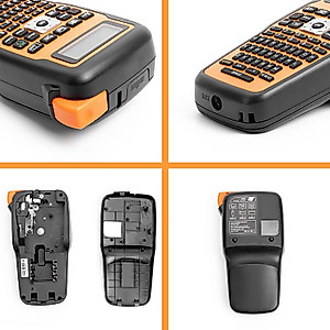 UBICON Portable Handheld Multi-Function Tape Label Maker Machine, Orange