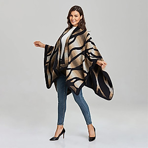 Bakerdani Women's Winter Wrap Blanket Poncho Cape Shawl Cardigans