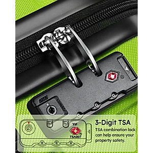 Luggage 3 Piece Sets Hard Shell Luggage Set with Spinner Wheels, TSA Lock, 20 24 28 inch Travel Suitcase Sets (Light Green, 3 Piece Set)…