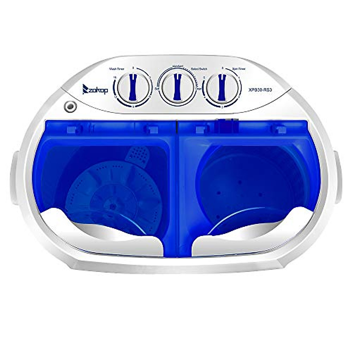 MengK ZOKOP XPB30-RS3 10.4Lbs Semi-Automatic Twin Tube Washing Machine US Standard White & Blue