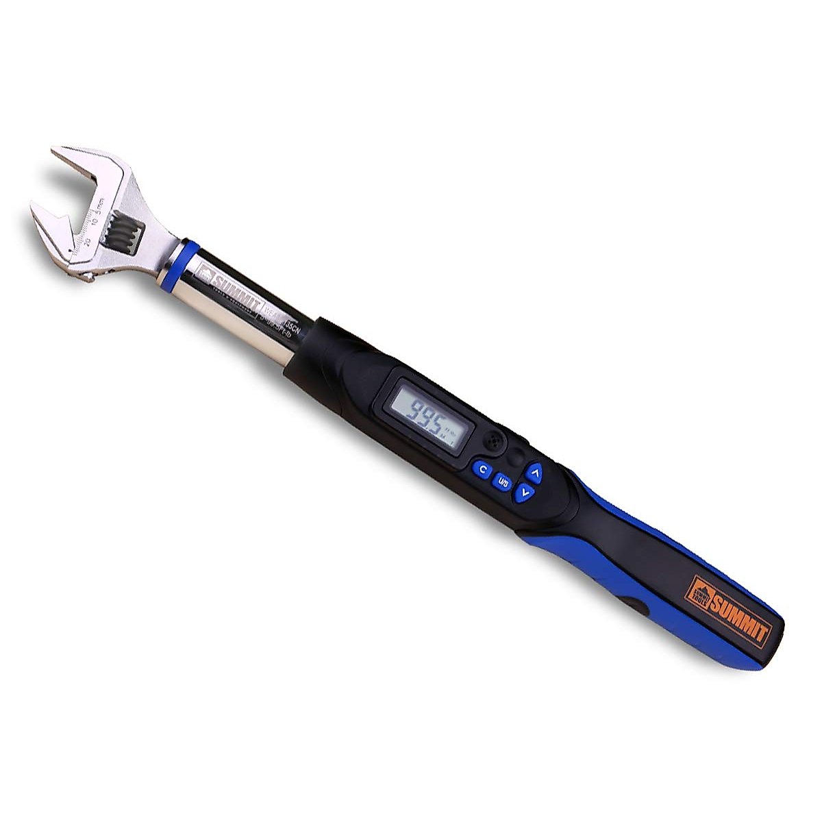Summit Tools Adjustable Digital Torque Wrench, 5 to 99.5 ft-lb. Torque Range, 5-26 mm Adjustable Jaw, Set Target Torque, Buzzer and LED Indicators, Large LCD Display, Calibrated (WEA08-135CN)