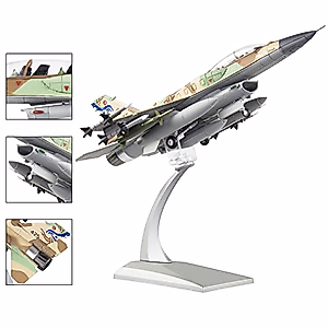 Busyflies Fighter Jet Model 1:72 Scale Diecast Model Planes F-16I Storm Israeli Air Force Attack Falcon Fighter Model Planes Painted Diecast Military Airplane Model for Collection and Gift