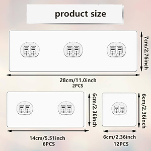 20 PCS Shower Caddy Adhesive Replacement Adhesive Hooks Replacement Nail Free Transparent Adhesive Pad No-Trace Wall Stick for Corner Shelf Basket, Bathroom Storage Shelves and Kitchen Racks