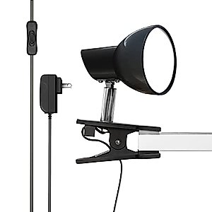 TOPMB Clamp Light, Super Bright Clip Lamp for Book Reading in Bed Headboard Light, Easy to Attach Illumination Powerful Small Compact Clamp Lamp Black