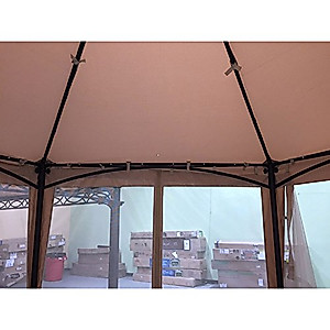 Garden Winds Replacement Canopy for The Hampton Bay Solar Hexagon Gazebo - Riplock 350 - Beige