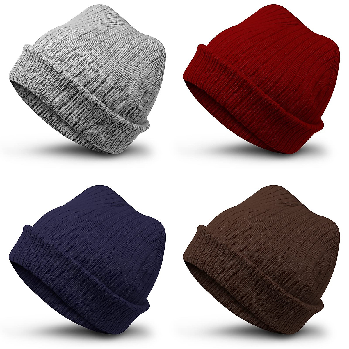 BOMPOW 4Pack Baby Beanie Hats Cozy Hat Infant Toddler Baby Beanies for Boys Girls Baby Winter Hats Gift