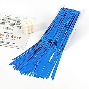 HARXING 2 Pack Metallic Shiny Tinsel Foil Fringe Curtains 3ft x 8ft Backdrop Photo Booth Props for Bridal Bachelorette Holiday Celebration Party Decorations, blue
