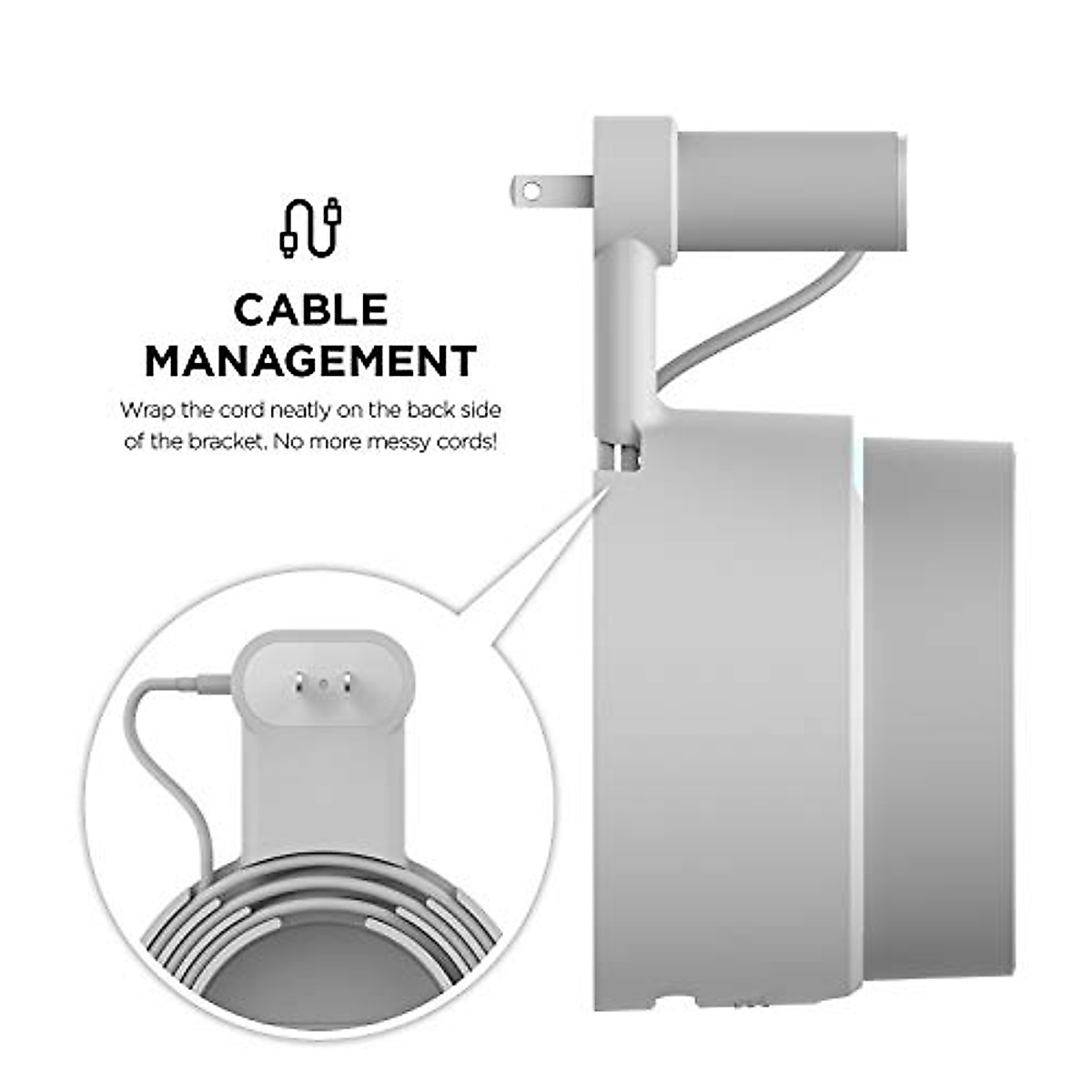 elago Google WiFi Wall Mount - Easy to Install/Move, No Screws Needed, Cable Management, Space Saving (Light Grey)