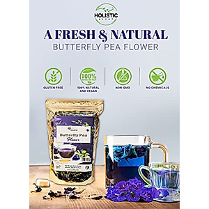 Holistic Depot ACT Organic Butterfly Pea Flower 8 oz (226g) - Non-GMO - Natural Butterfly Pea Flowers - Antioxidant Rich Butterfly Pea Flower - Ethically Sourced Butterfly Pea Flower from Thailand - Packed in the United States