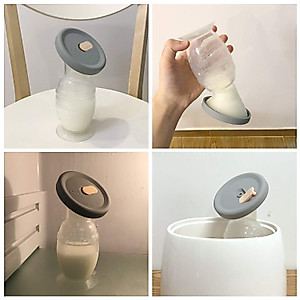 haakaa Manual Breast Pump with Suction Base and Upgrade Silicone Lid(5oz/150ml)