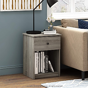 Furinno 219153GYW Lucca Nightstand, 2-Pack, French Oak Grey