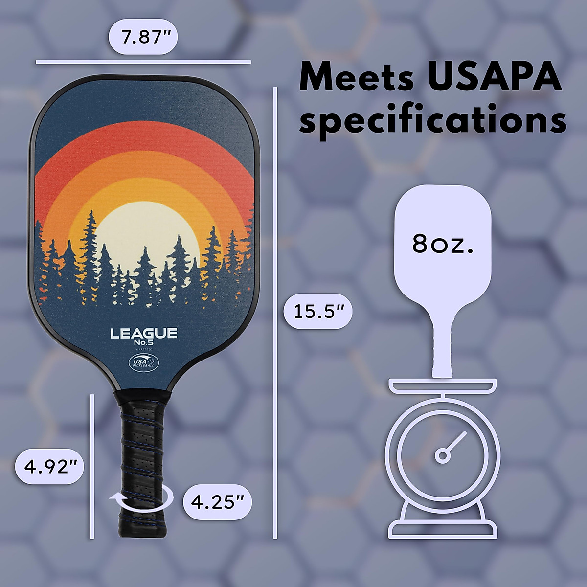 Pickleball Paddles Set of 2 - USAPA Approved Pickle Ball Racket - Indoor Outdoor Game - 4 Balls, Ball Retrievers, Carrying Bag - Court Equipment for Men Women Family - Pro Racquet Sets