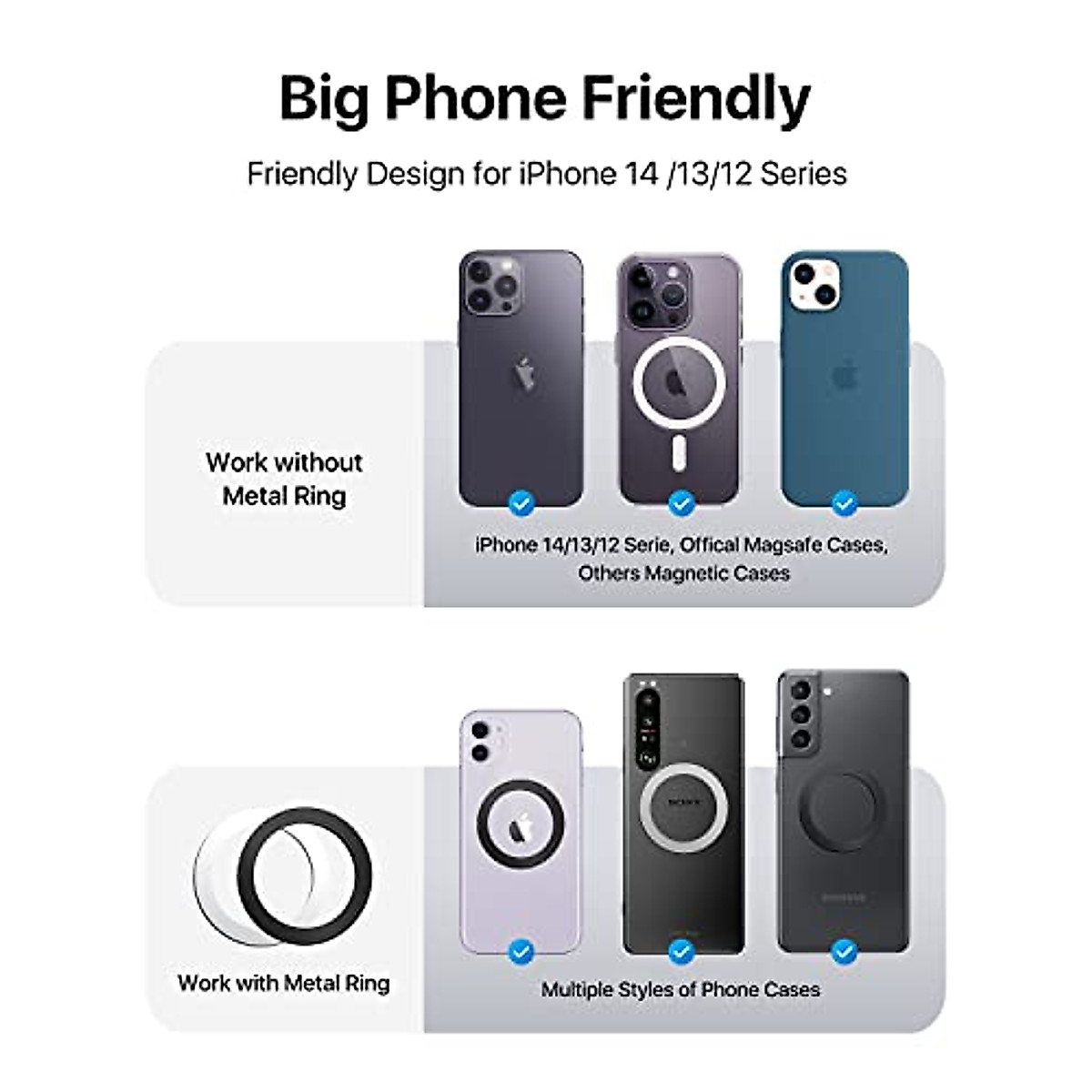 andobil Magnetic Phone Grip Carbon Fiber & Pink