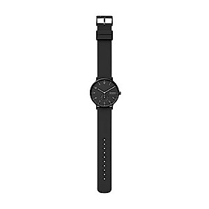 Skagen Men's Aaren Quartz Analog Stainless Steel and Silicone Watch, Color: Black (Model: SKW6544)