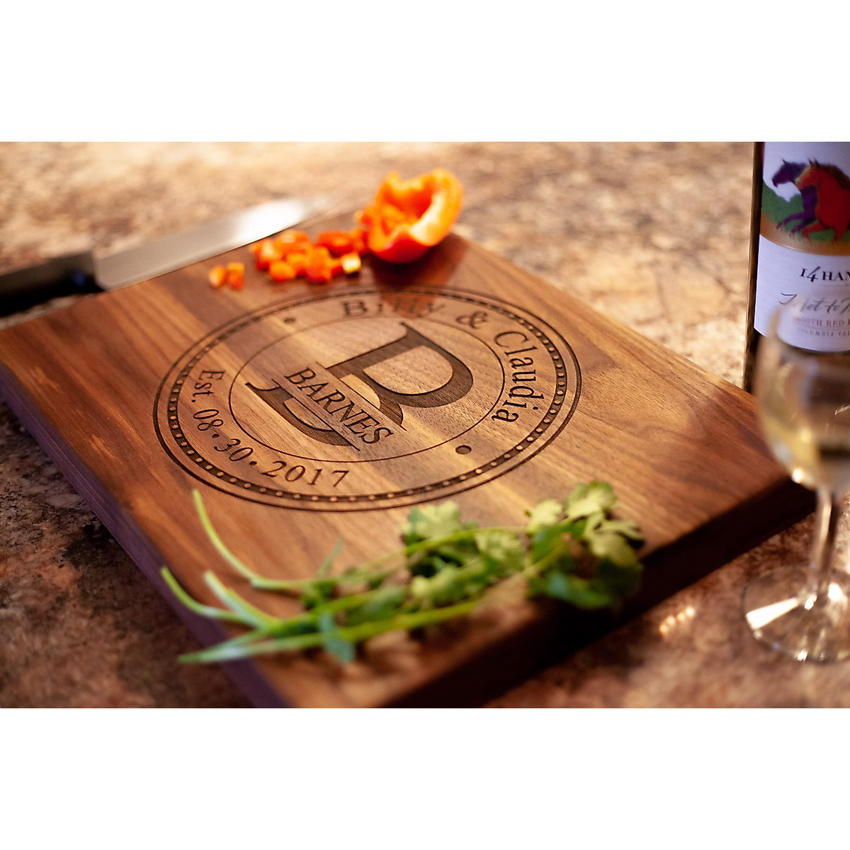 USA Hand Crafted Custom Cutting Boards Make Great mens gifts for Christmas Gifts for Woman or Wedding gifts, Anniversary Gifts, or Christmas Gifts for couples.