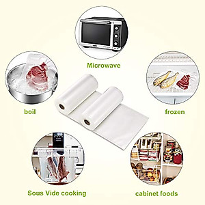 Bonsenkitchen Food Bags Rolls, 2 Pack 8" x 50' Sous Vide Cooking Bags (Total 100 feet), BPA Free 8 Inch Customized Size Food Vacuum Sealer Bags