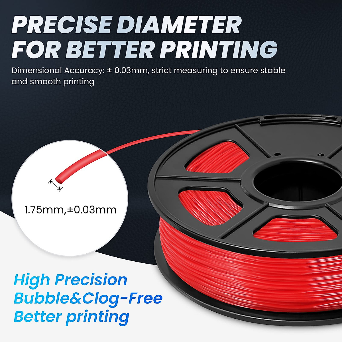 TPU Filament 1.75mm, JAYO Flexible 3D Printer Filament TPU Shore 95A, 0.5 KG Spool TPU Red, Dimensional Accuracy +/- 0.03 mm
