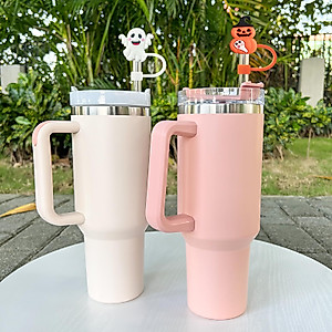 IOKUKI 6 PCS Halloween Straw Toppers for Stanley 30&40 Oz Tumbler, 10mm/04in Straw Covers Cap for All 9-10mm Straws, Dust-Proof Reusable Protector Topper for Water Bottle