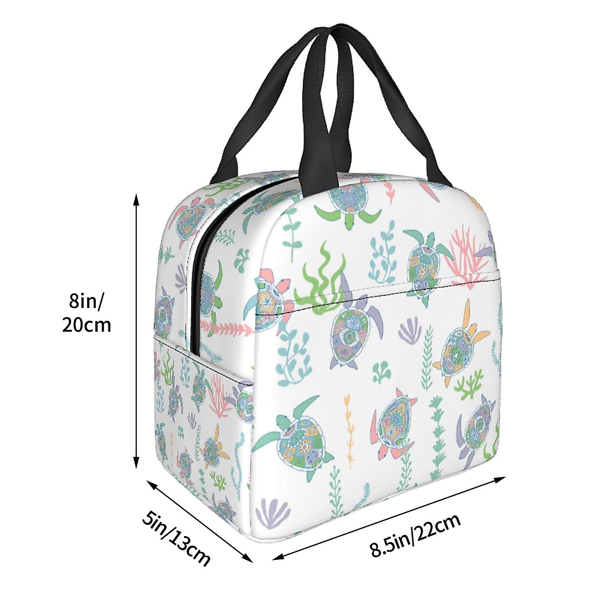 Ucsaxue Cute Sea Turtle Lunch Box Reusable Lunch Bag Work Bento Cooler Reusable Tote Picnic Boxes Insulated Container For Women Men Home School Office Outdoor Use