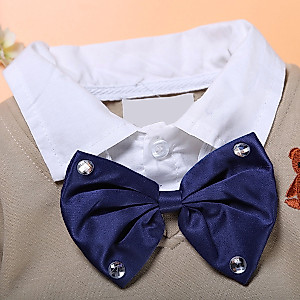 puseky 2pcs Toddler Baby Boys Bow Tie Shirt Tops+Denim Pants Gentleman Clothes Outfits for Baby Boys 2T 3T
