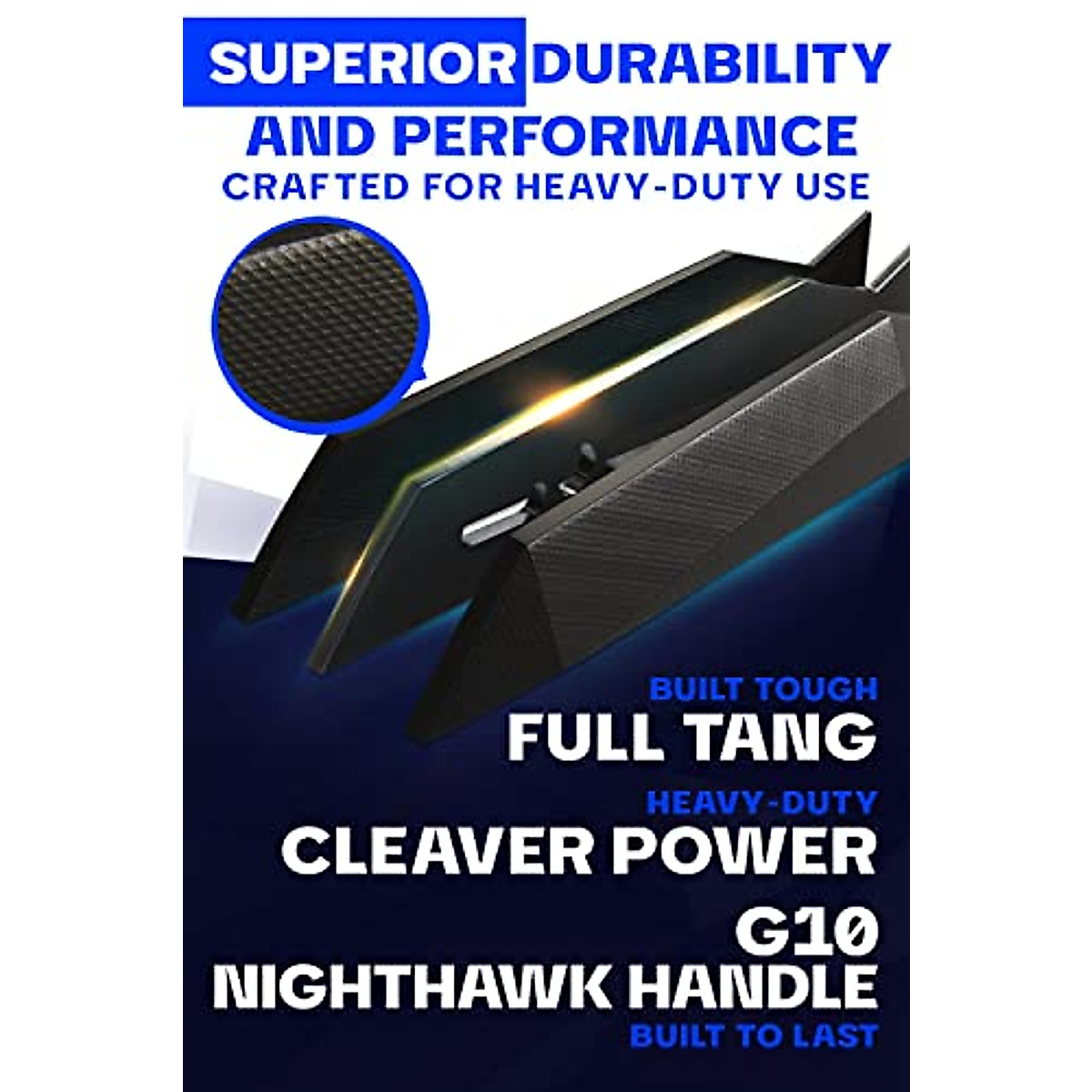 Dalstrong Massive Meat Cleaver Knife - 9 inch - Obliterator - Shadow Black Series - Black Titanium Nitride Coated - High Carbon 7CR17MOV-X Steel - Heavy Duty - Razor Sharp - Sheath - NSF Certified