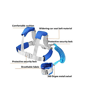 Baby Anti Lost Wrist Link -Anti Lost Backpack Leash Baby Leash Safety Walking Leash Wrist Link with Upgraded Safety Locks for Kids Toddler Leash Anti Lost (2 in 1 Dark Blue 8.2 Foot) …