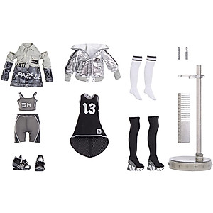 Rainbow High Nicole Steel Grayscale Fashion Doll with 2 Outfits and Accessories, Gift for Kids 6-12