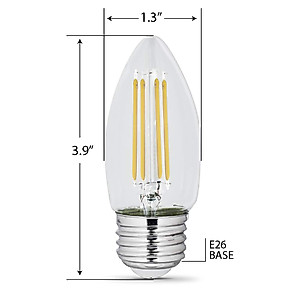 Feit Electric BPETC40927CAFIL/2/RP 40W EQ LED Light Bulb E26, 2 Bulbs