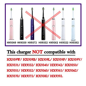Replacement Electric Toothbrush Charger Base CBA2001 for Philips Smart 9300 9500 9700 Series, Replacement Sonicare Charger Base for HX9901 HX9903 HX9924 HX9954 HX9957 HX9984 HX992W HX993B
