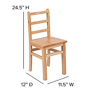 Flash Furniture Kyndl Kids Natural Solid Wood Table and Chair Set for Classroom, Playroom, Kitchen