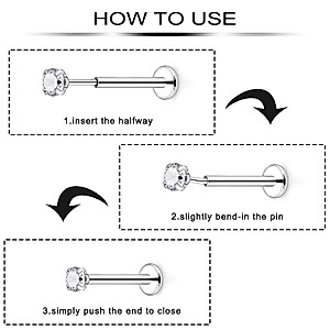 Lcolyoli 20G Threadless Push in Nose Rings for Women Diamond CZ 1.5mm 2mm 2.5mm 3mm Surgical Steel Nose Studs Pushin Nose Piercings Nostril Jewelry 4PCS