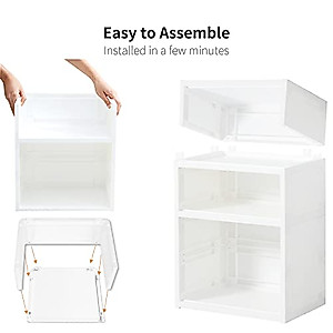 YekouMax Bookshelf, Bookcase with Adjustable Storage Shelves, Kids Bookshelf, Stackable DIY Height Corner Bookshelf, Plastic Cube Organizer for Desk, Office, Living Room, Study, Bedroom